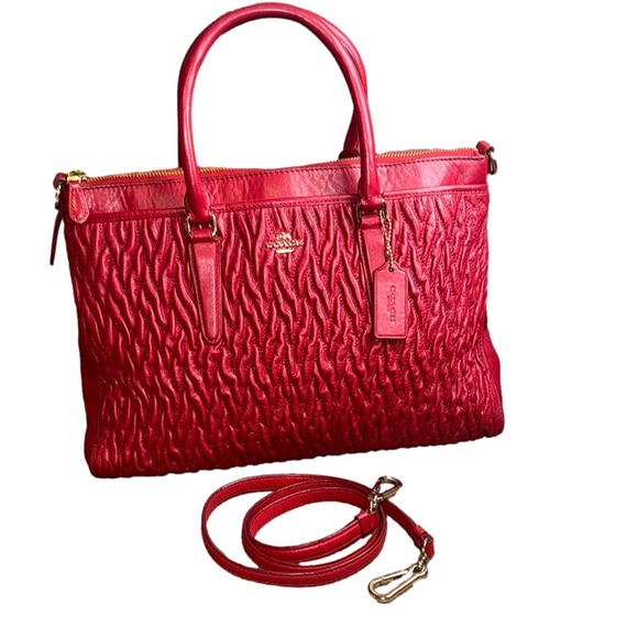 Coach | Bags | Coach Twisted Gathered Leather Morgan Satchel Bag | Poshmark